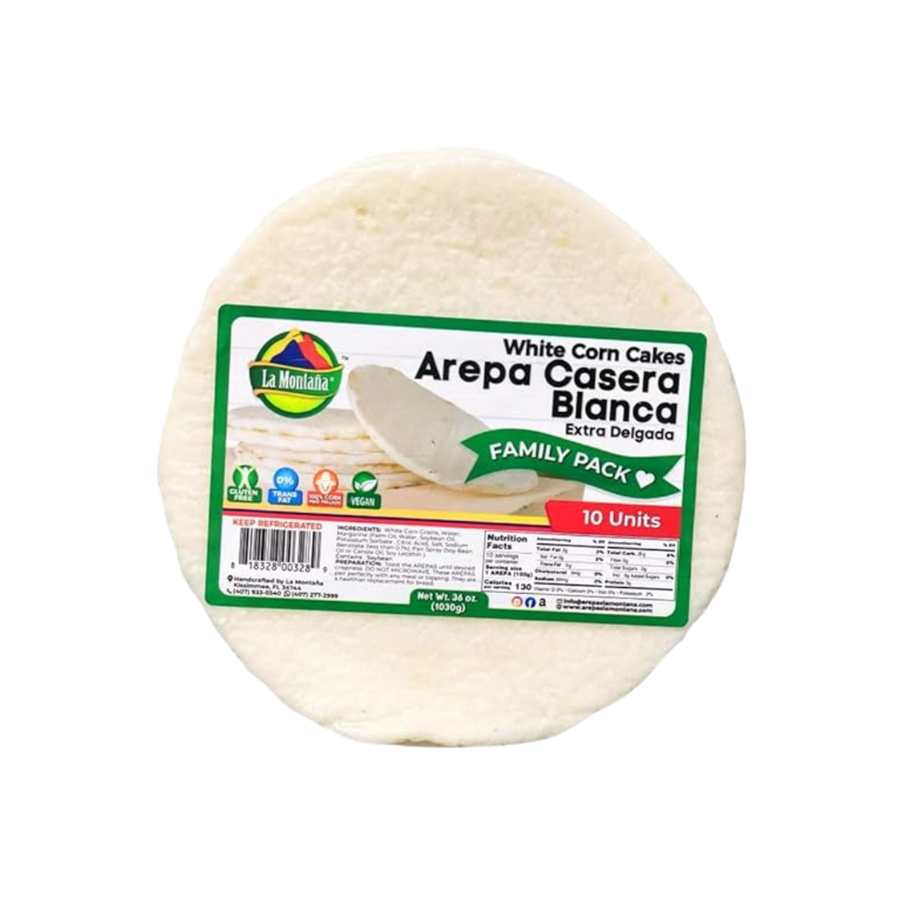 Arepa Casera Blanca Extra Delgada - PAQUETE FAMILIAR – Arepas La Montana